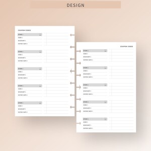Coupon Tracker Planner HP Mini Inserts Printable, Shopping Discount Log ...