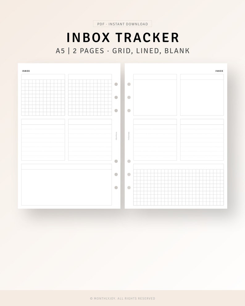 Printable Inbox Tracker A5 Planner Inserts Inbox Check List - Etsy