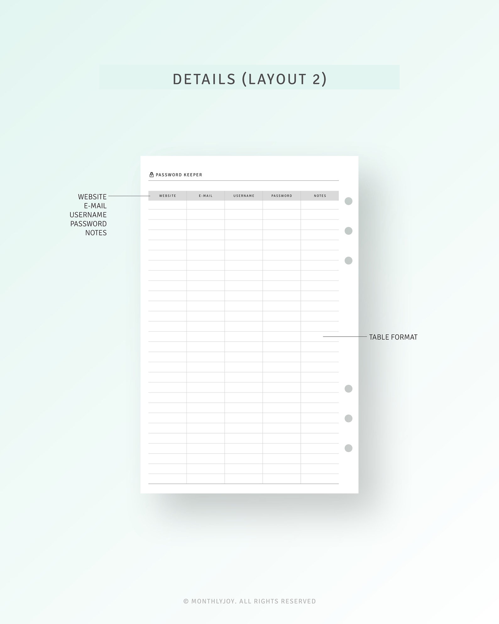 Password Log Printable Half-letter Inserts Password Tracker - Etsy