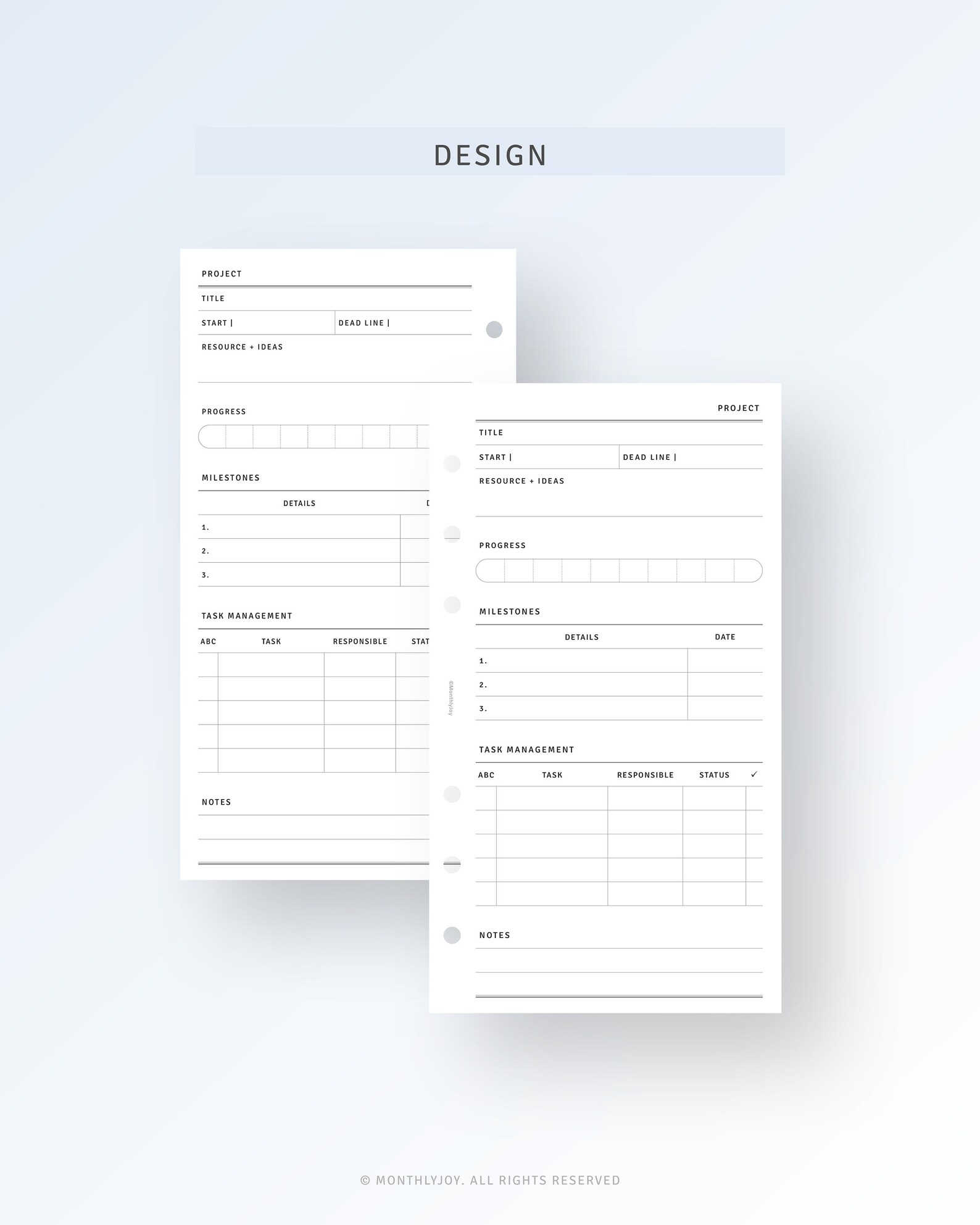 Personal, Project Planner Printable Project Tracker, Task Management ...