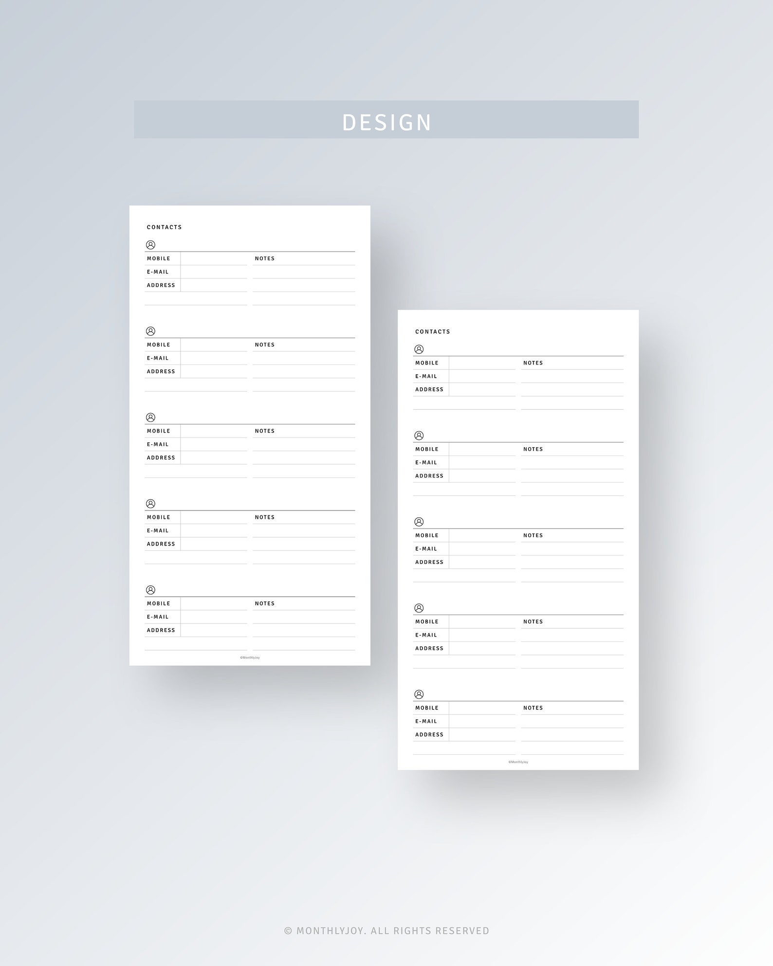 STANDARD TN Contact List Printable Template Emergency - Etsy