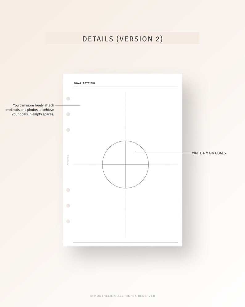 Goal Setting Template Printable A5 Size Inserts, Personal Development ...