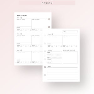 Mindful Eating Food Journal Printable Pocket Plus Inserts, Daily ...