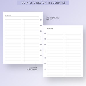 Checklist Template B6 Printable Inserts, Daily Recurring Tasks ...