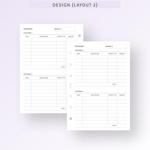 Expense Tracker Printable A6 Inserts Spending Log With Checklist ...