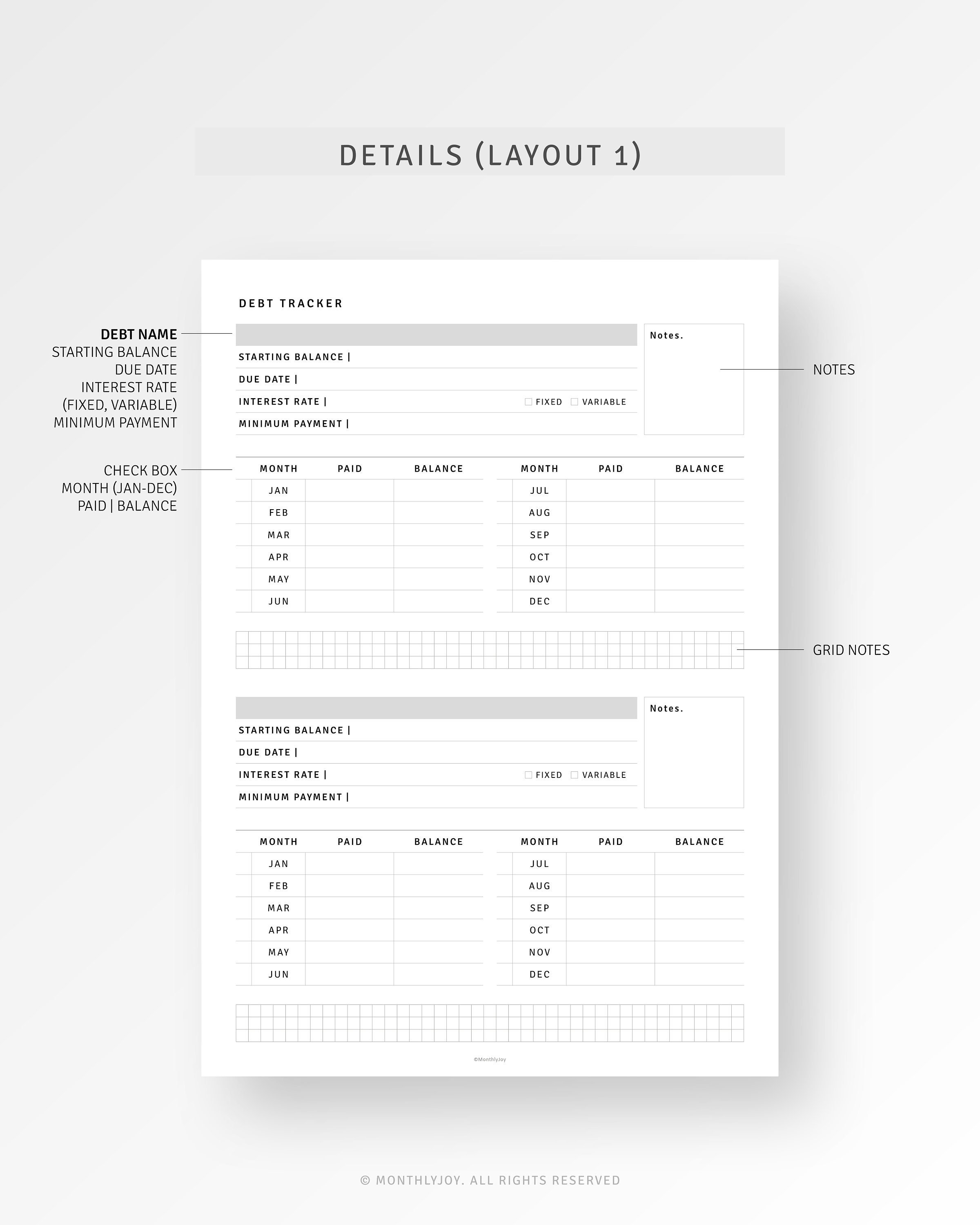 Debt Tracker A4/letter Printable Fillable Inserts, Student Loan ...