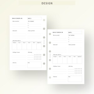 Daily Review Reflection Journal Pocket Planner Inserts Printable Daily ...