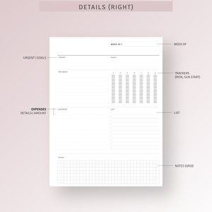 Weekly Overview Template HP Classic Inserts Printable Undated Weekly ...
