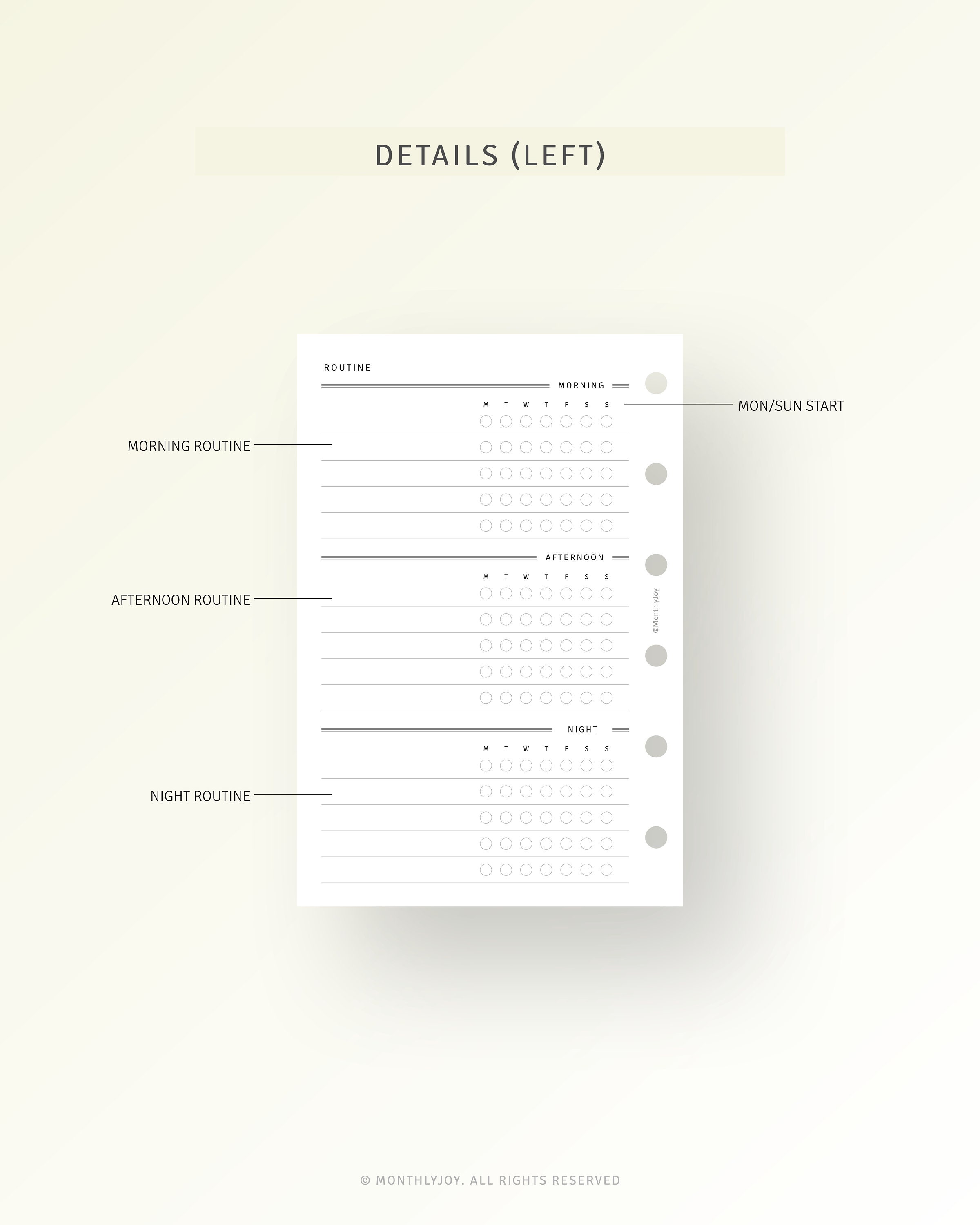 Routine Planner Printable Pocket Planner Inserts Minimalist - Etsy