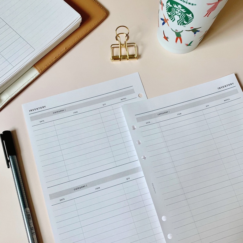 Inventory Tracker Template FC Compact Inserts Printable - Etsy