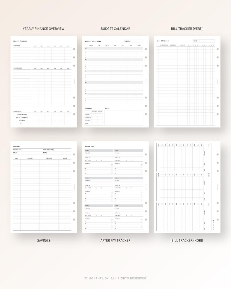 20 Finance Budget Planner A5 Inserts Printable Bundle, Money Savings ...