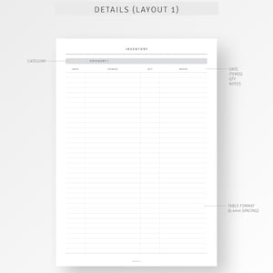 Inventory Tracker A4/letter Size Printable Inserts, Home Management ...