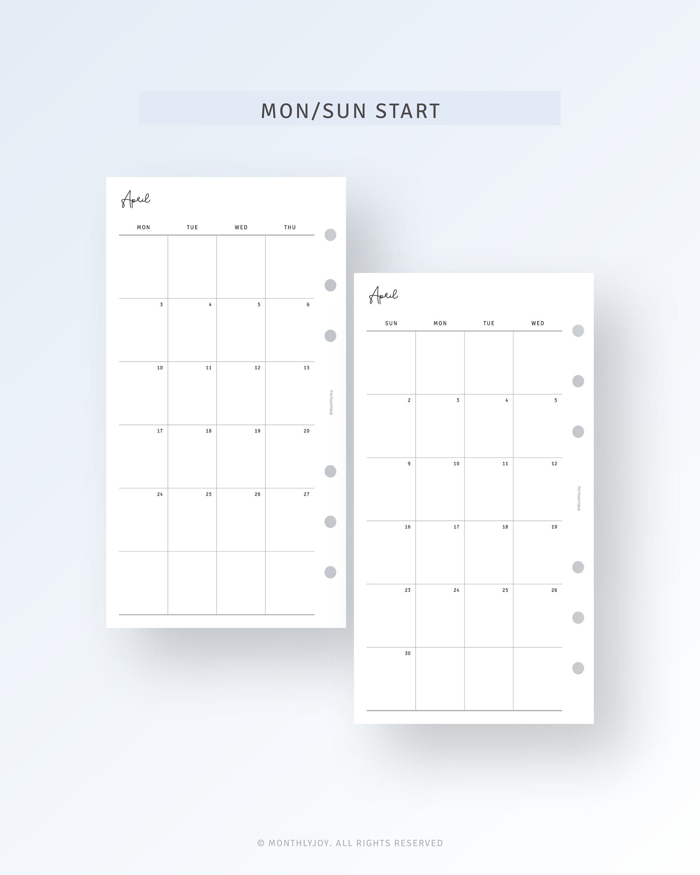 Personal 2023 Monthly Planner Pdf Printable Inserts Dated - Etsy