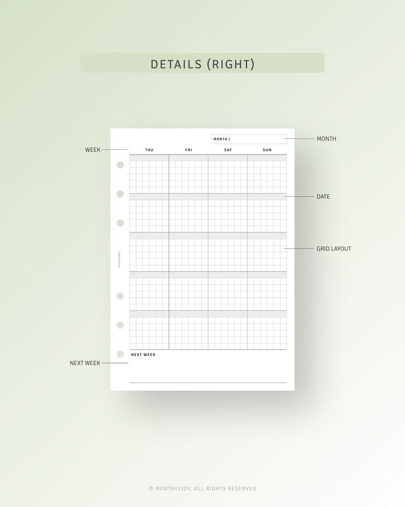 Minimal Monthly Planner Printable Month on 2 Pages, to Do List, Hobo ...