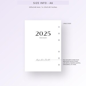 2025 Weekly Planner Printable A6 Inserts, 2025 Dated Weekly Schedule ...