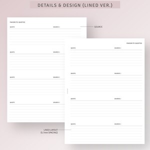 Favorite Quotes Tracker Printable HP Classic, Positive Mindset Quotes ...