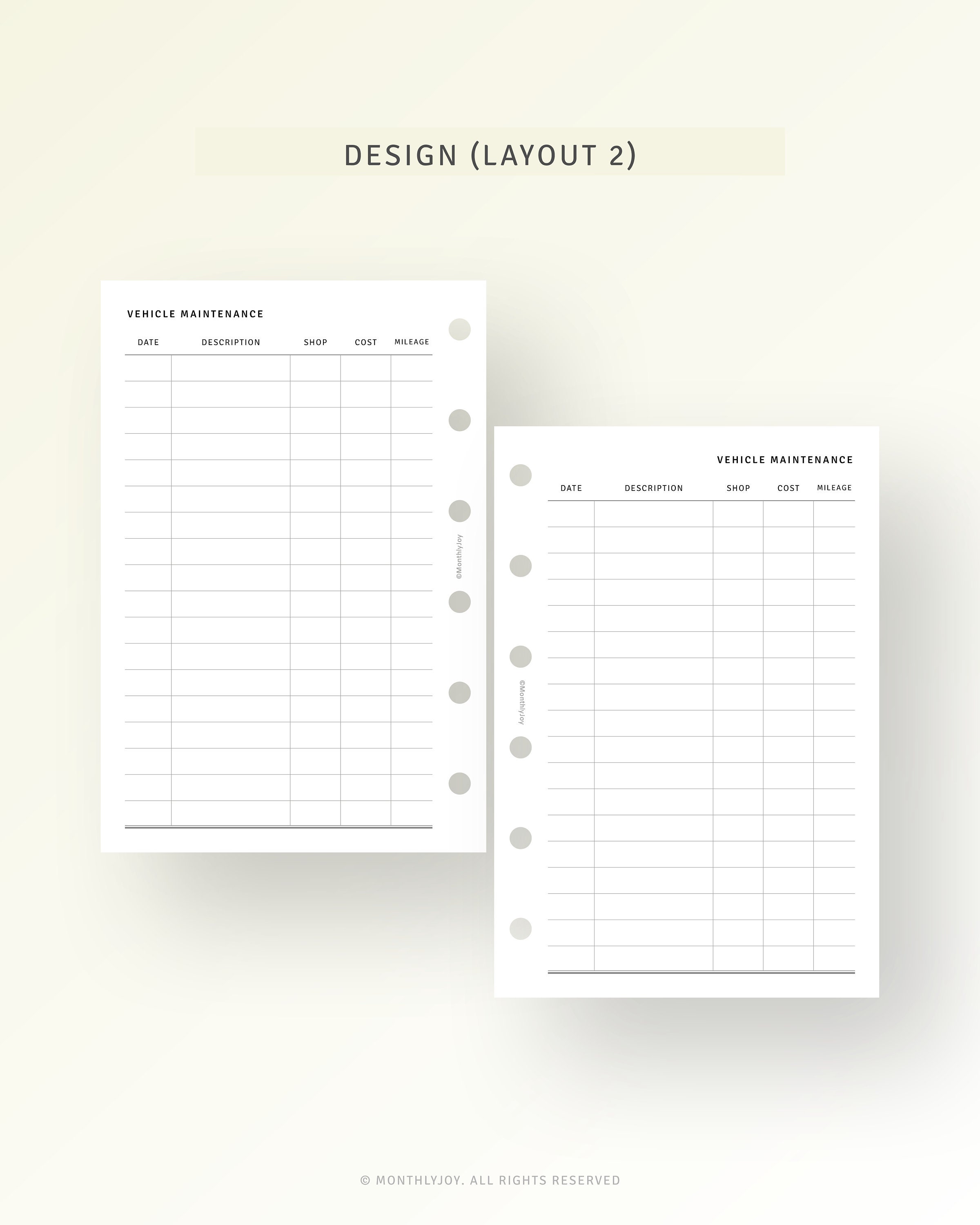 Car Maintenance Checklist Pocket Planner Printable Car Oil - Etsy