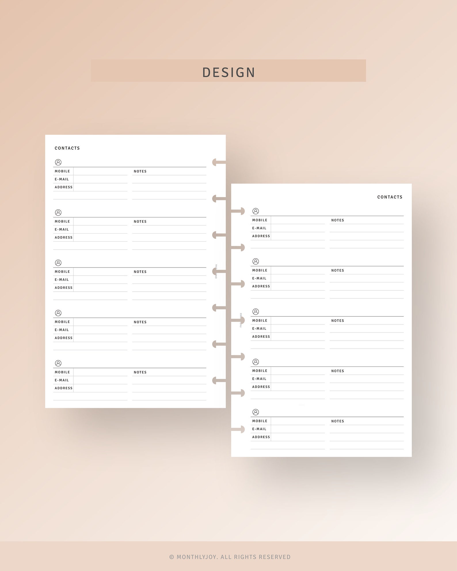 HP Mini Contacts List Template Printable Emergency Contact - Etsy