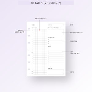 24 Hour Planner A6 Inserts Printable Time Blocking Work Schedule ...