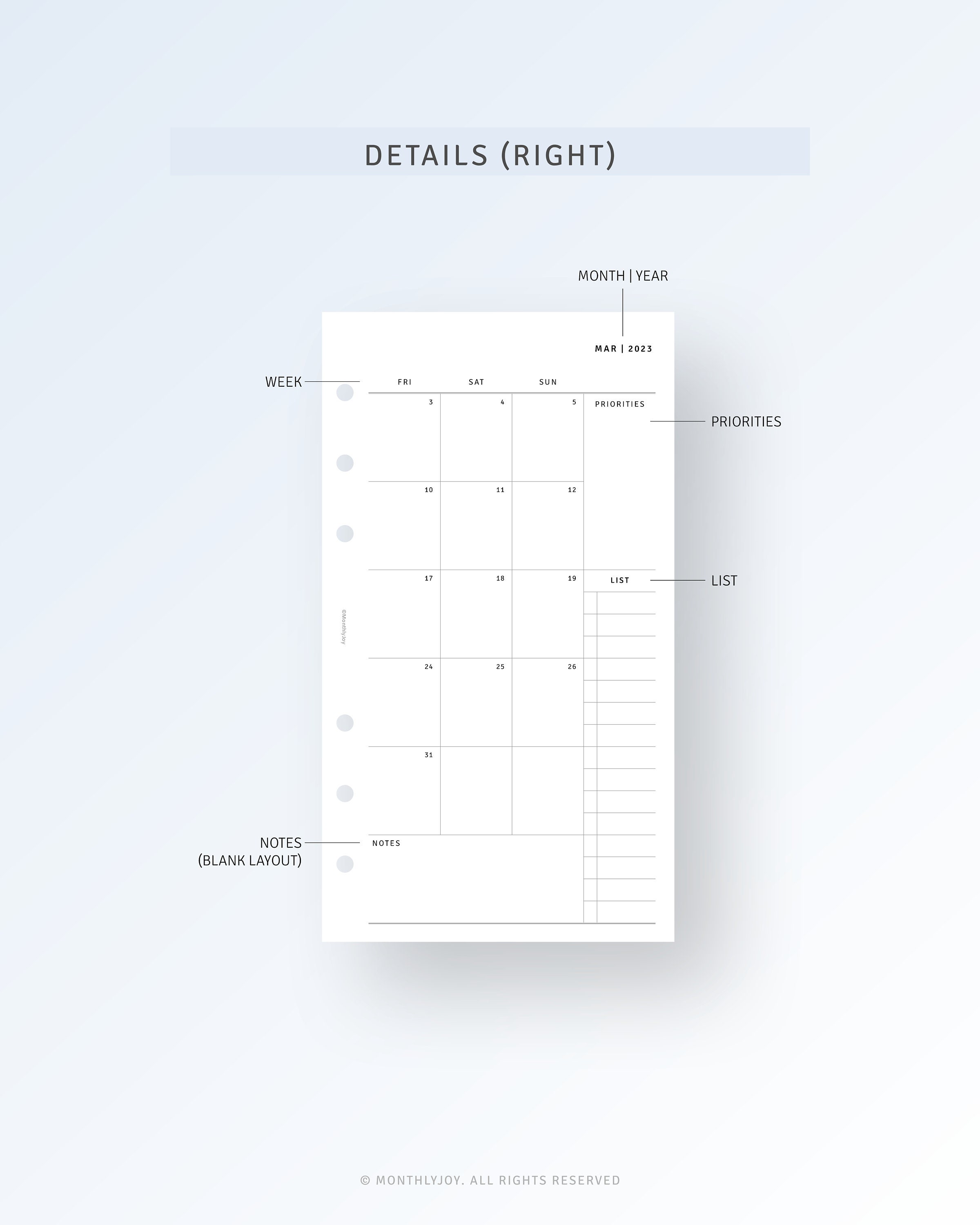 Personal 2023 Monthly Planner Pdf Printable Inserts Dated - Etsy