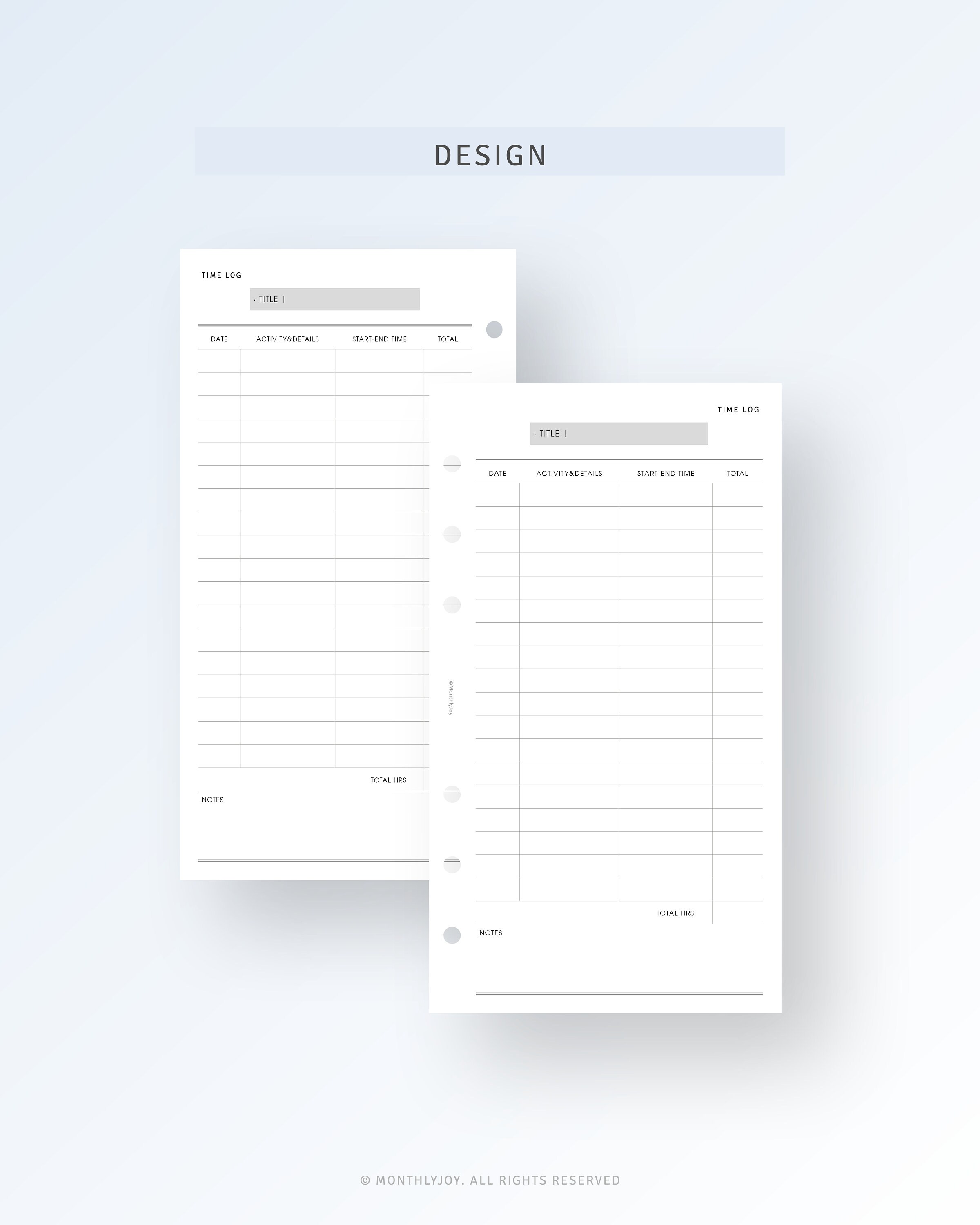 Personal, Work Time Log Sheet Printable, Activity Tracker, Work From ...