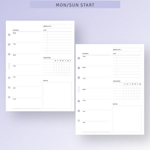 Undated Weekly Planner With Priority Matrix B6 Inserts Printable Weekly ...
