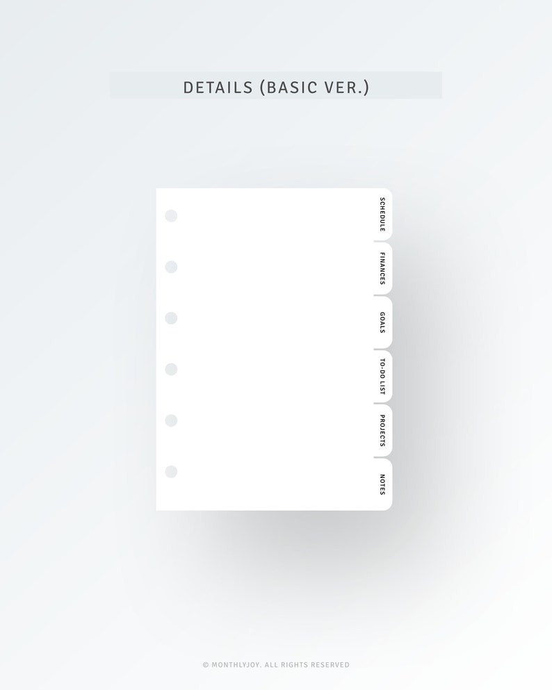Editable Planner Dividers Pocket, Planner Side Tabs Printable Planner ...
