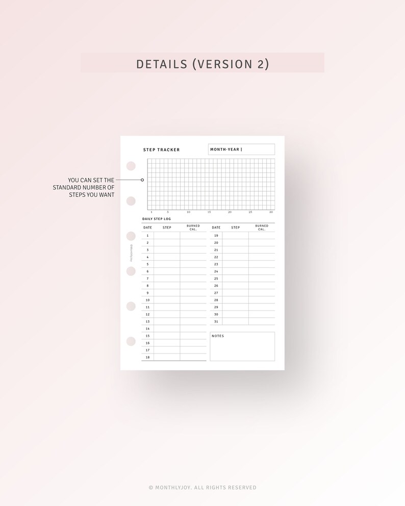 Walking Log Journal Printable Pocket Plus Inserts, Fitness Step Log ...