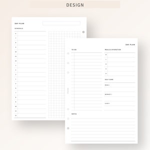 A5 Inserts, Day on Two Pages Printable Daily Planner Pages Template PDF ...