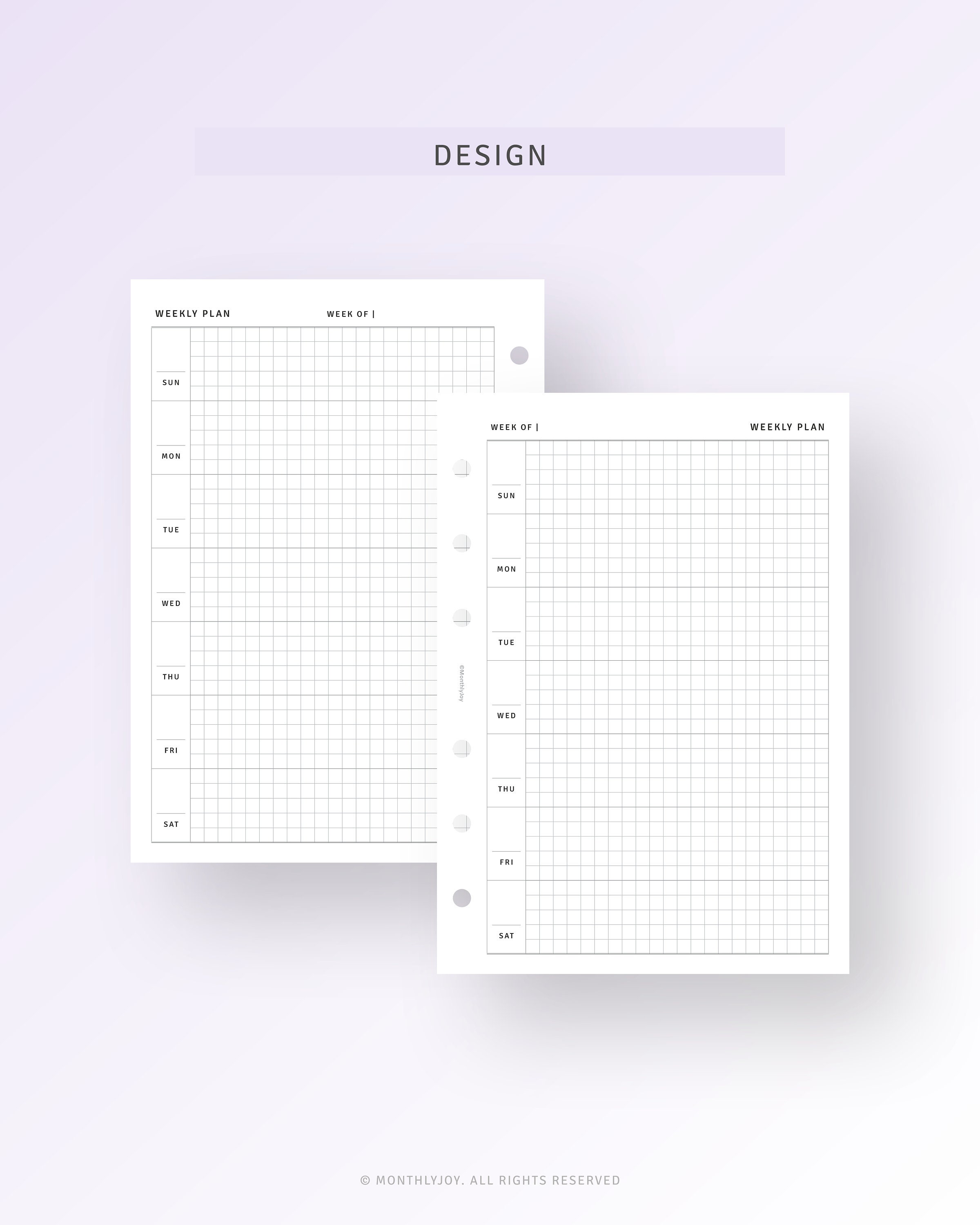 A6, Undated Weekly Planner Printable Week on One Page, Weekly Agenda ...