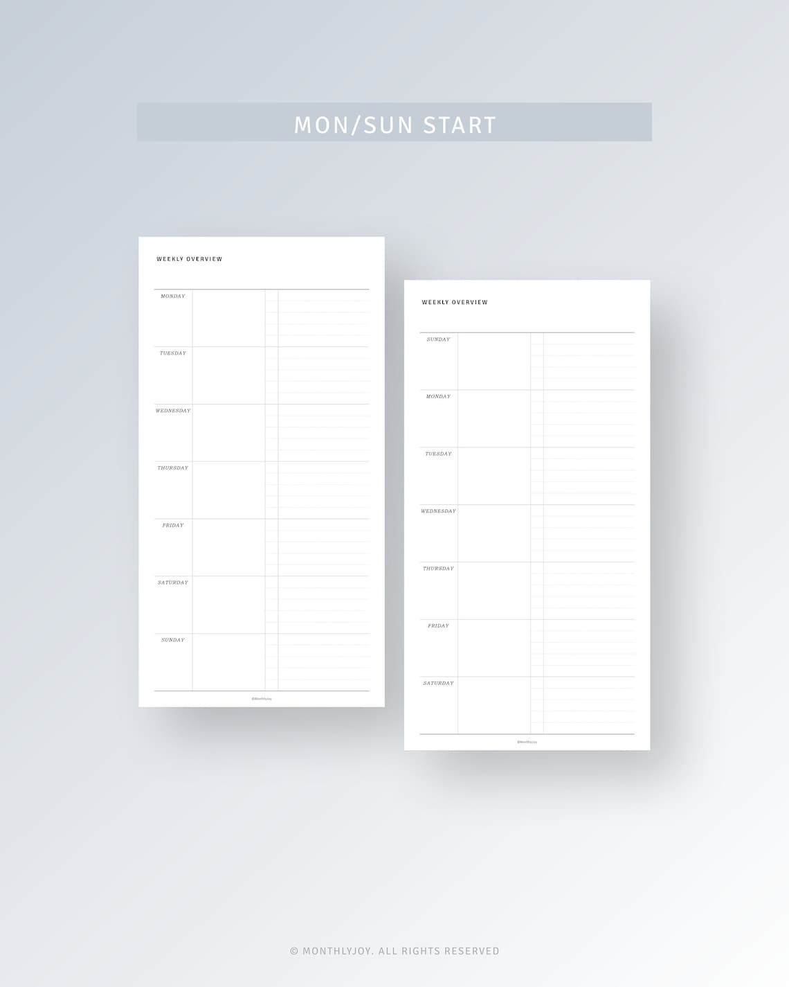 Weekly Overview Template TN Standard Inserts Printable Undated Weekly ...