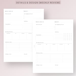 Weekly Reflection Daily Monthly Review Journal Printable Day Monthly ...