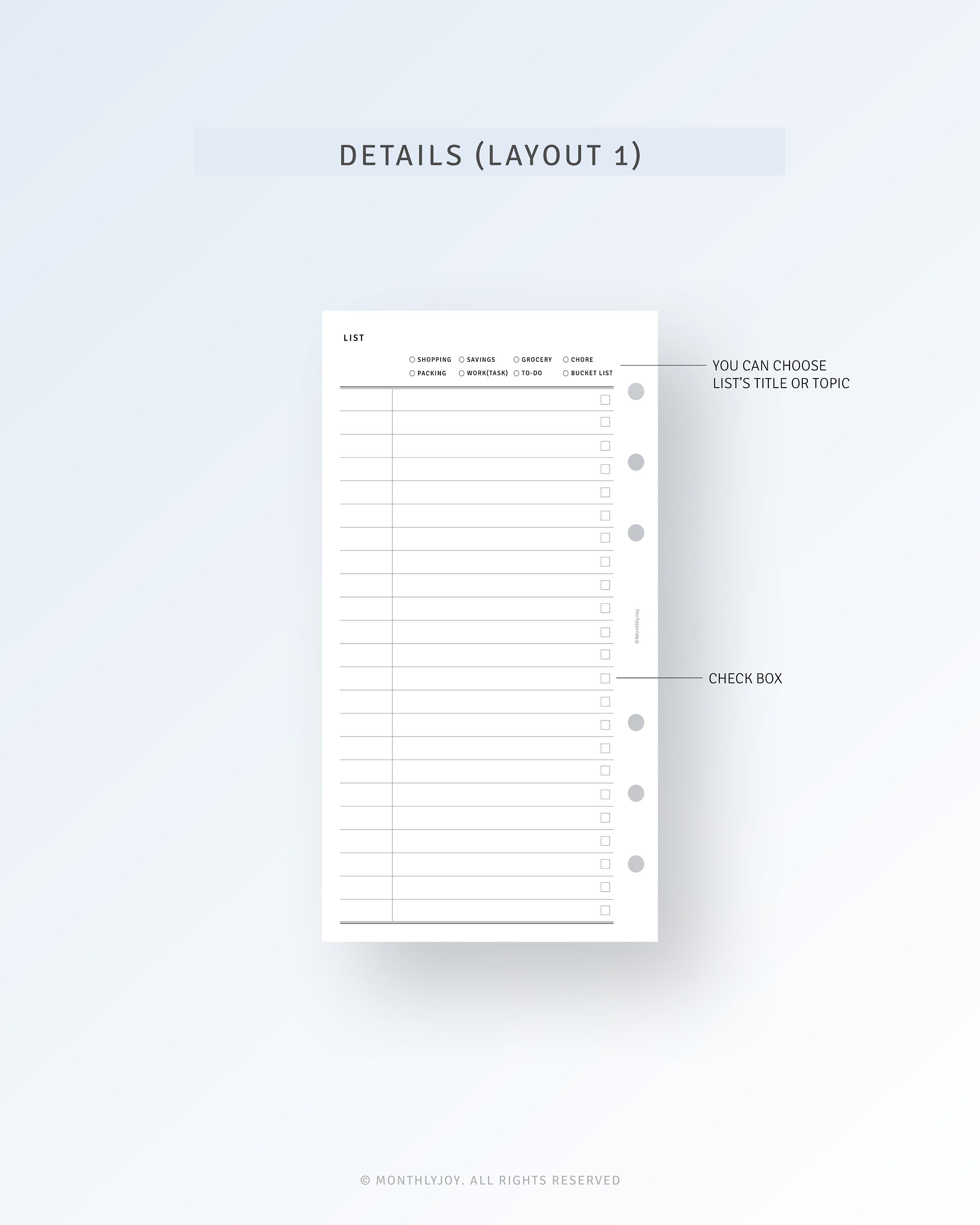 Personal List Tracker Printable to Do List Grocery Shopping - Etsy