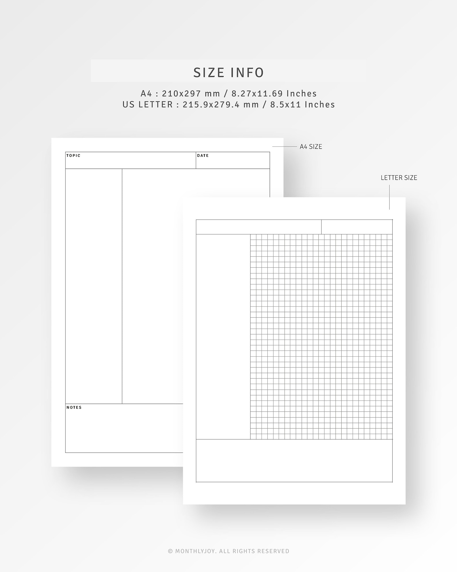 Cornell Notes Printable A4/letter Inserts Study Notes Paper - Etsy