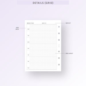 A6, Undated Weekly Planner Printable Week on One Page, Weekly Agenda ...
