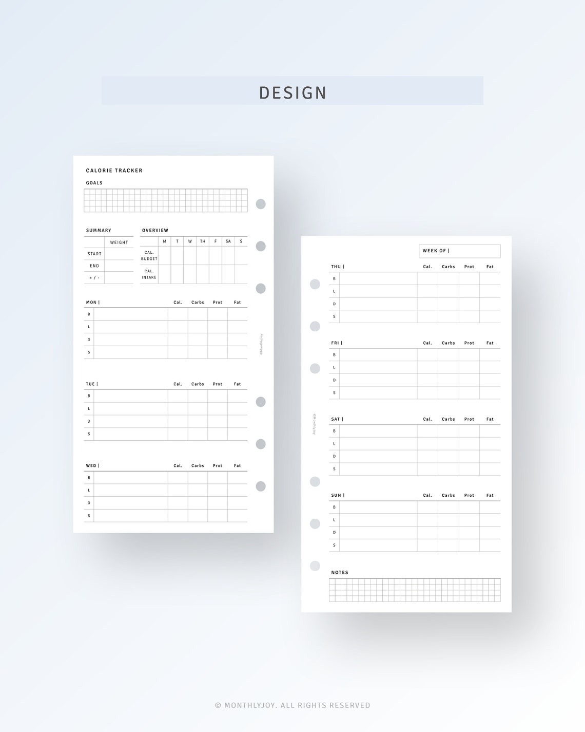 Personal, Calorie Tracker Printable Food Diary Journal Template, Daily ...