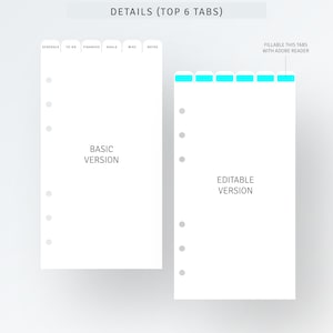 Personal, Editable Planner Divider Bundle, PDF, PNG, Fillable Side Top ...