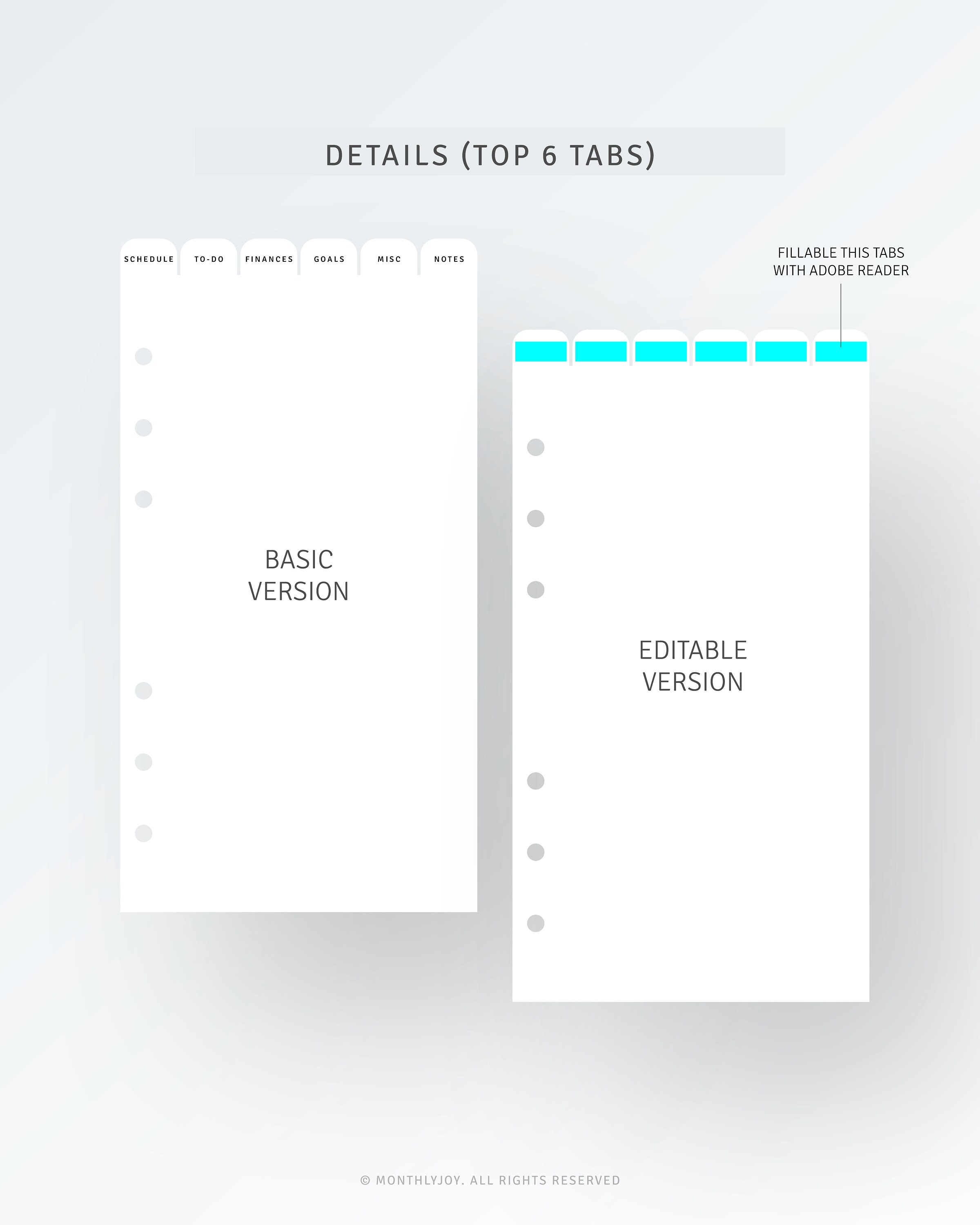 Personal Editable Planner Divider Bundle PDF PNG Fillable - Etsy