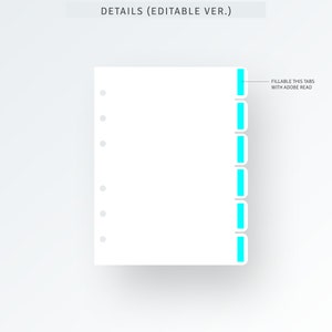 A6 Inserts, Planner Dividers Printable Dividers Side Tab, Index Page ...