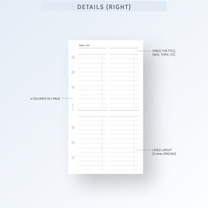 Personal Task List Inserts Printable Template to Do List | Etsy