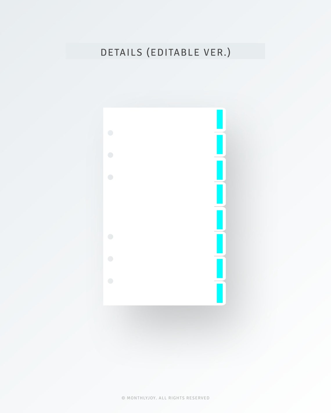 Personal Planner Dividers Printable Template PDF PNG - Etsy