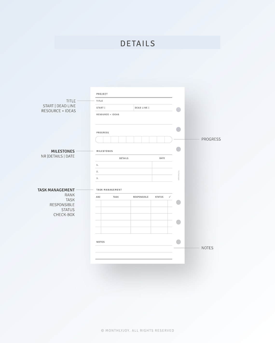 Personal, Project Planner Printable Project Tracker, Task Management ...