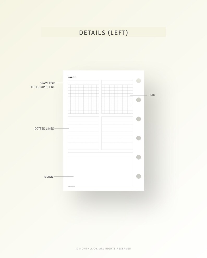 Inbox Planner Tracker Pocket Size Inserts Printable Brain - Etsy