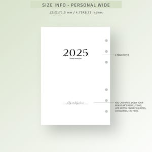 2025 Planner Monthly Personal Wide Printable Dated 2025 Calendar ...
