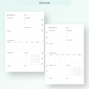 Daily Review Reflection Journal Half Letter Planner Printable Daily ...