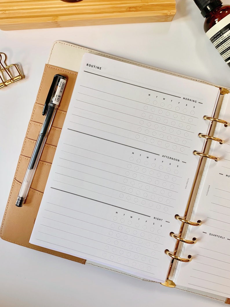 Routine Planner Printable A5 Inserts, Morning Night Routine Tracker ...