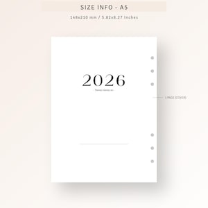 2026 A5 Monthly Planner Printable Dated Calendar Inserts Refills ...
