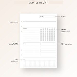 A5 Inserts Weekly Overview Planner Template Printable Undated Weekly ...