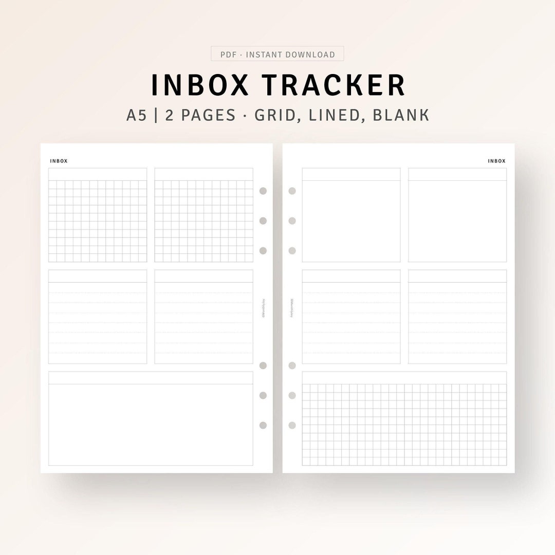 Printable Inbox Tracker A5 Planner Inserts, Inbox System Checklist ...