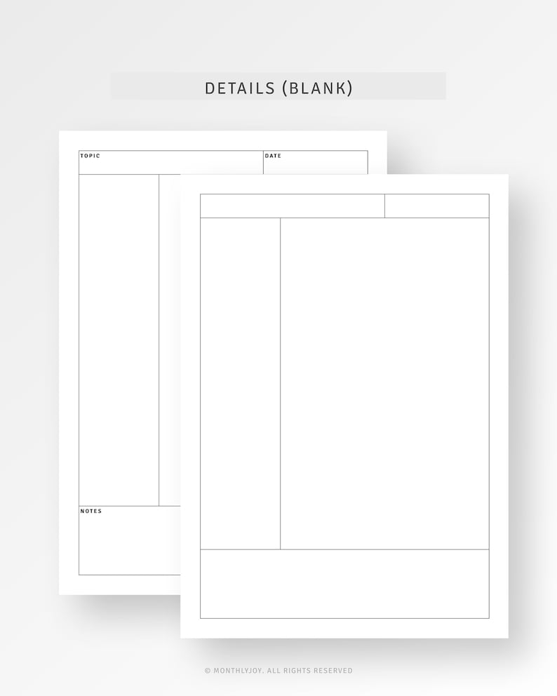 Cornell Notes Printable A4/letter Inserts Study Notes Paper - Etsy